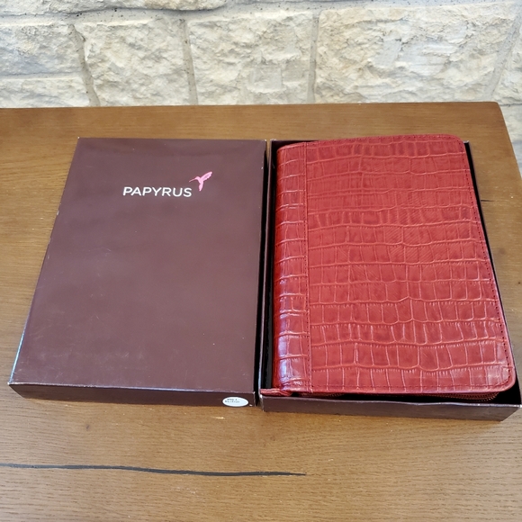 Papyrus | Bags | Nwotbeautiful Red Leather Small Portfolio | Poshmark